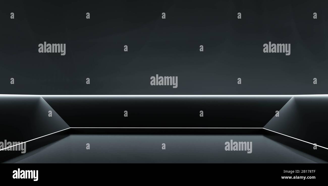 dark stadium arena abstract composition digital modern futuristic 3d ...