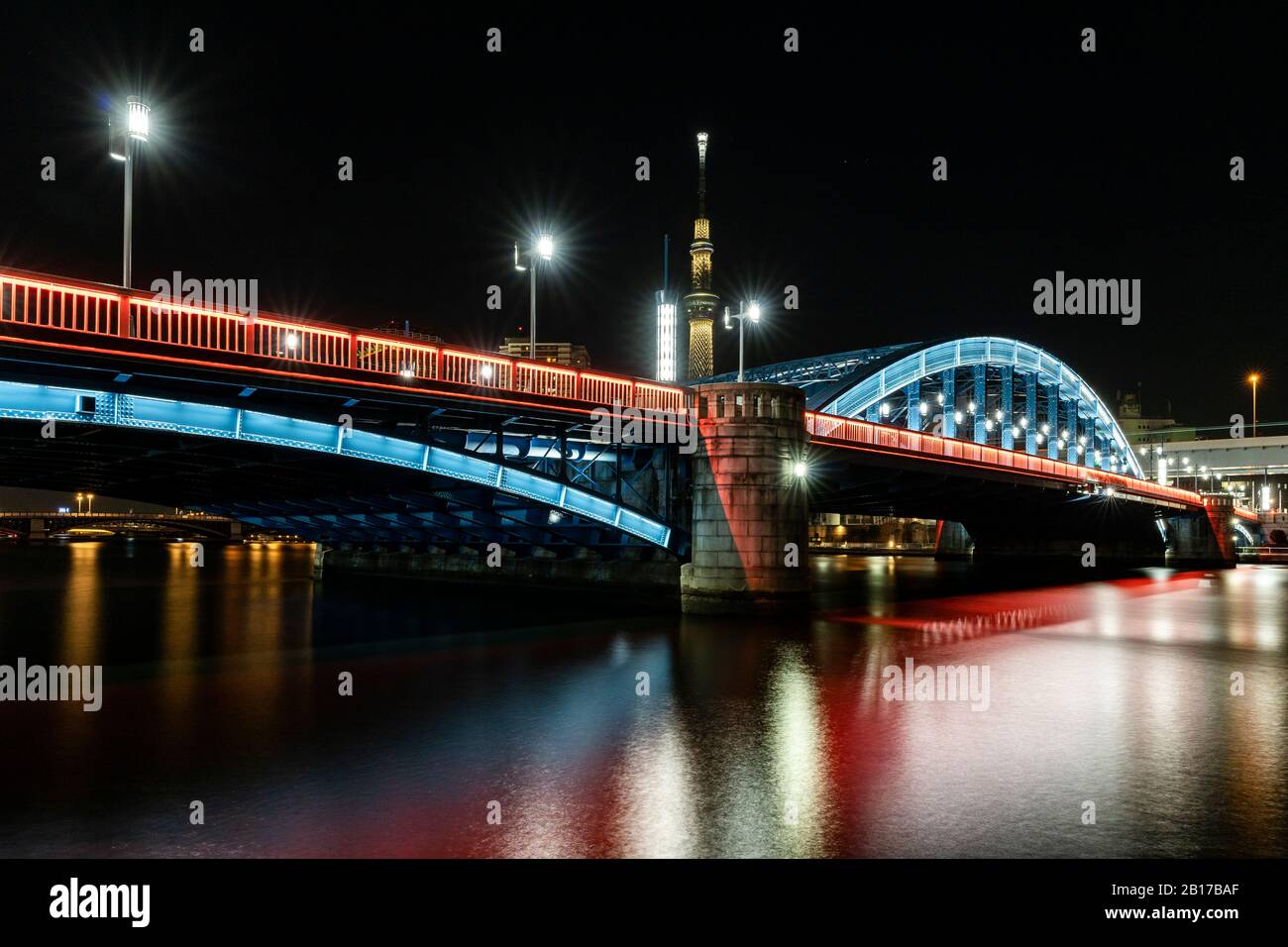 Komagata bridge and Toyko Skytree, Sumida river, view from Taito-Ku ...