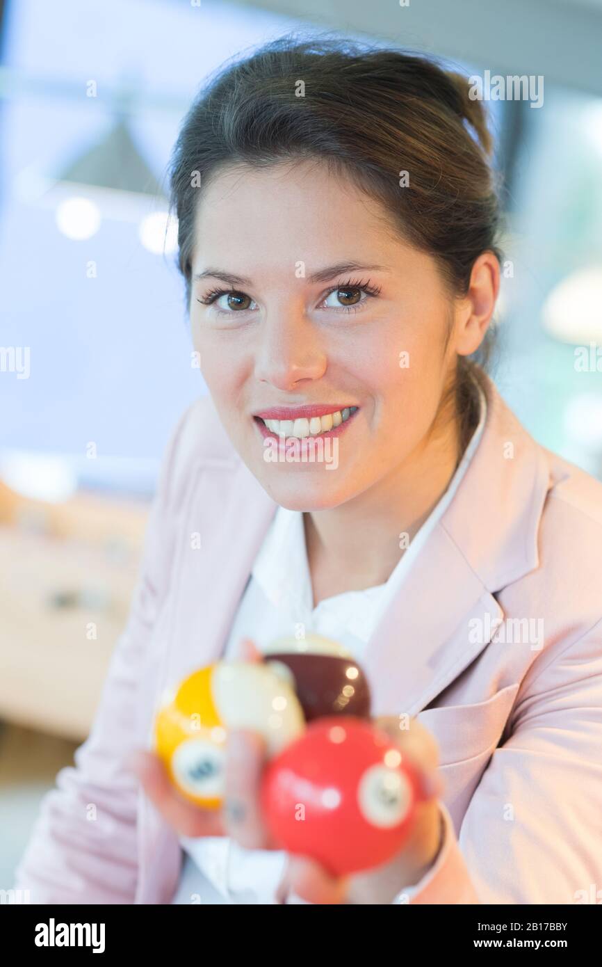 Billiard balls woman hi-res stock photography and images - Alamy