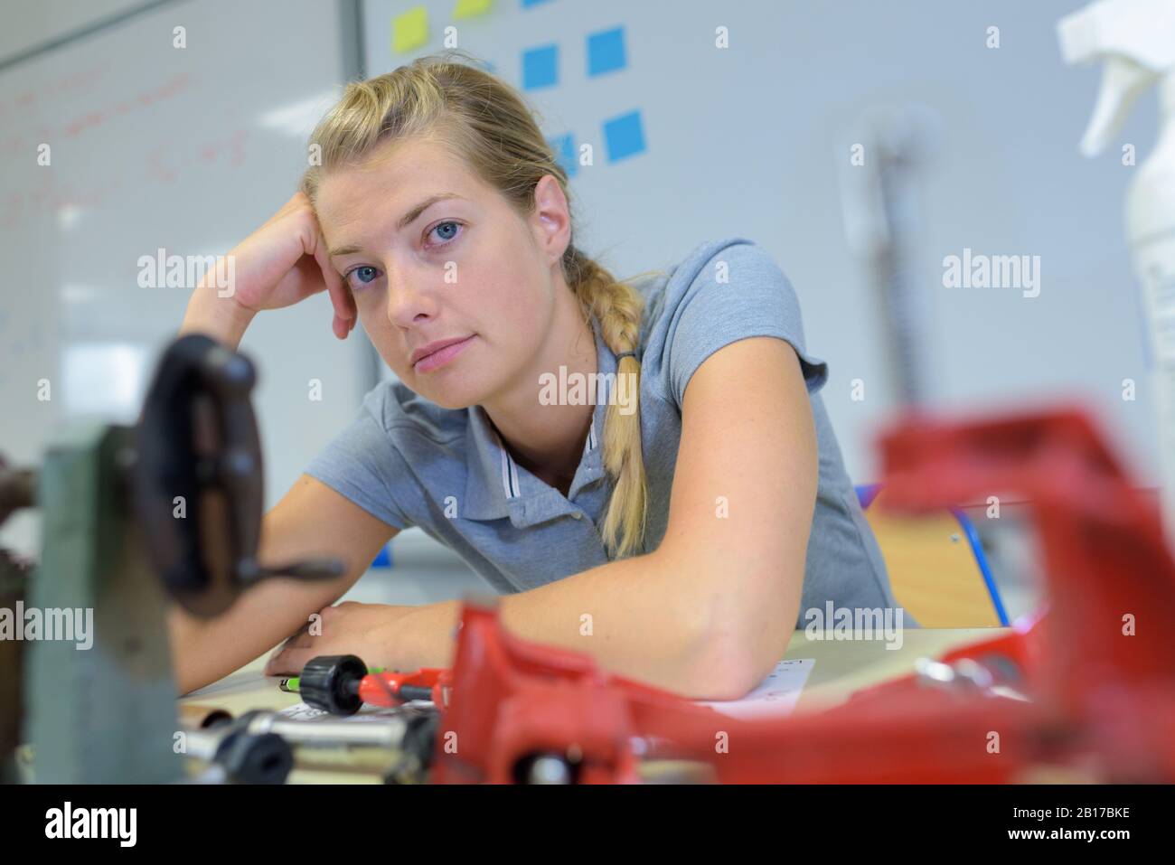 a portrait of worried worker Stock Photo - Alamy