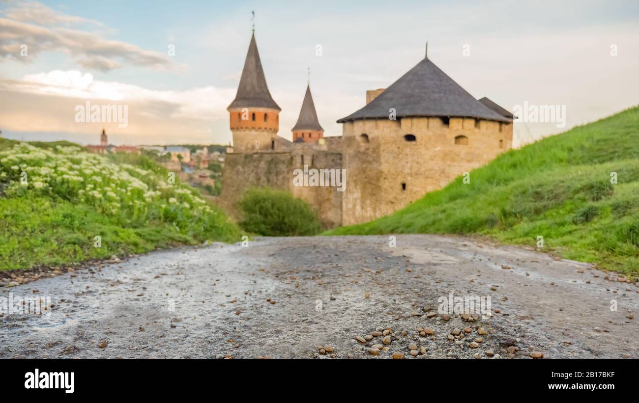The remains of Castle in old town of Ukraine, Kamenets-Podilsk Stock ...