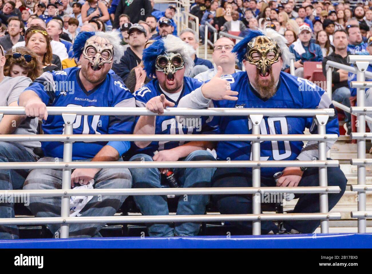 Feb 23, 2020: St. Louis fans done a Battlehawk mask in a game where the ...