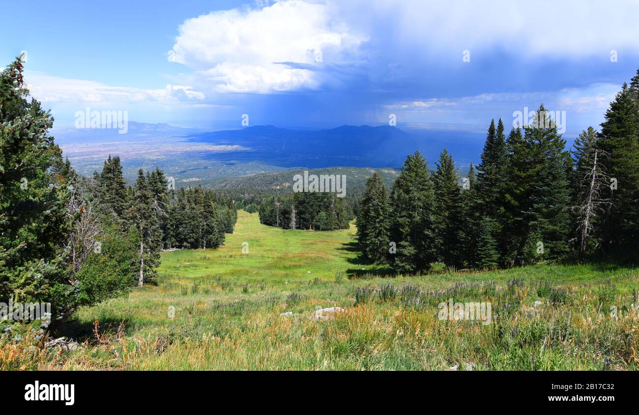 Sandia Crest and Mountain Range at 10,678ft in New Mexico Stock Photo ...
