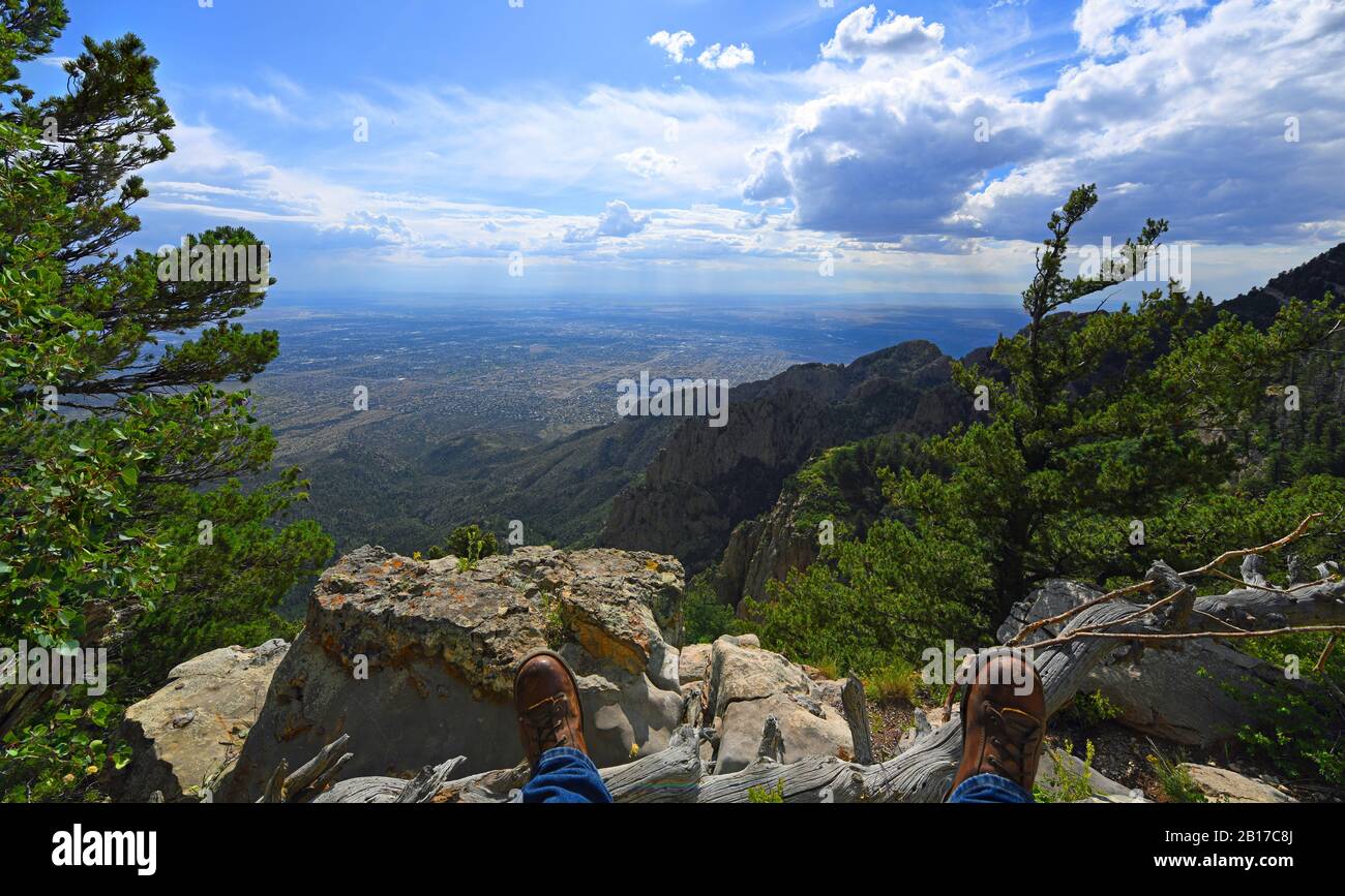Sandia Crest and Mountain Range at 10,678ft in New Mexico Stock Photo ...
