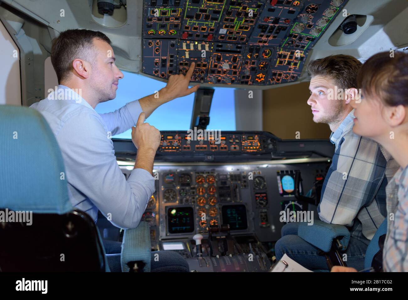 pilots and apprentices inside cabin Stock Photo - Alamy