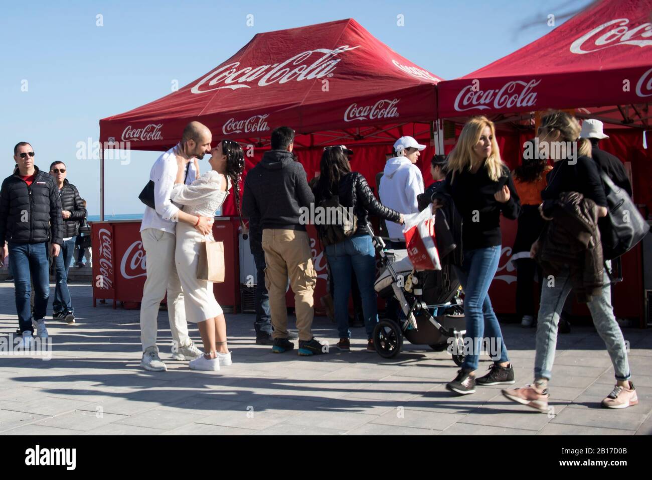 SITGES, SPAIN - February 23, 2020: People at last day of Sitges ...