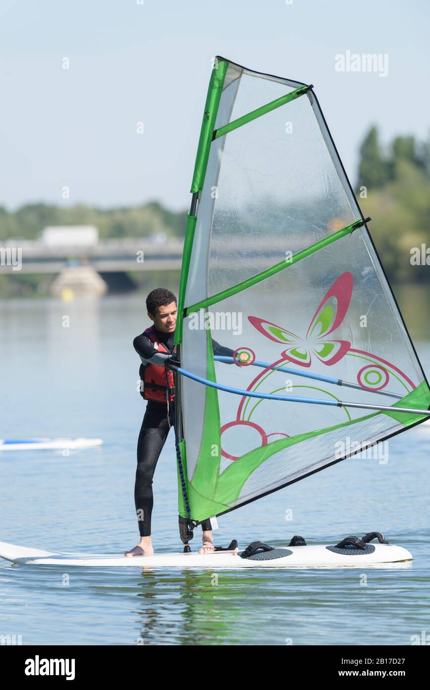 Practice wind surfer hi-res stock photography and images - Alamy