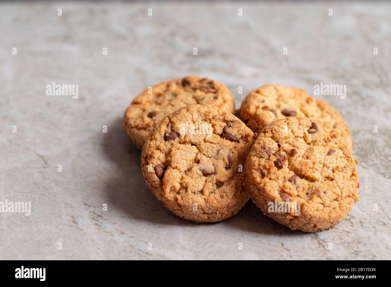 Freshly baked cookies placed on marbled texture Stock Photo - Alamy