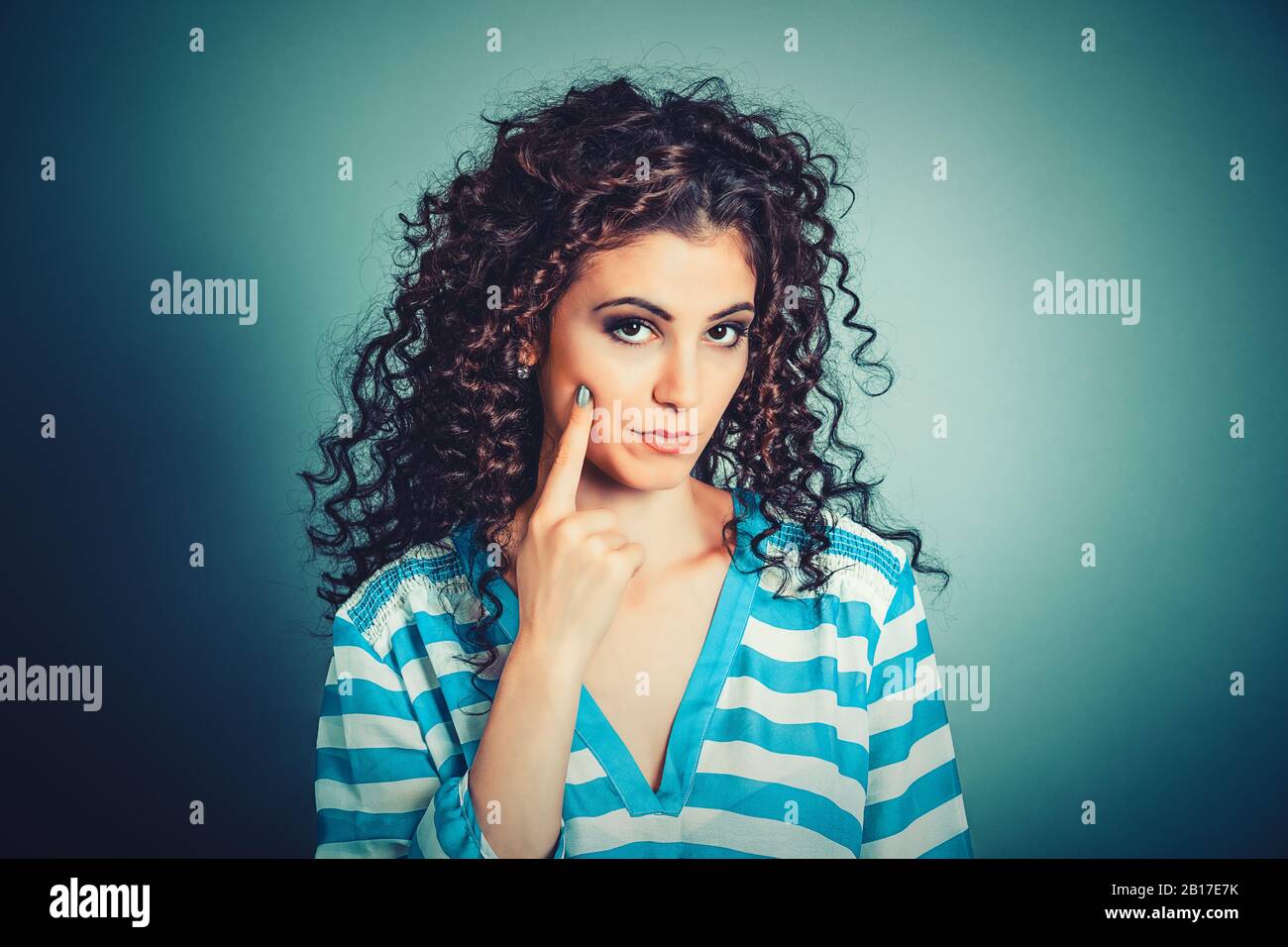 Have shame. Closeup portrait serious business woman teacher unhappy ...