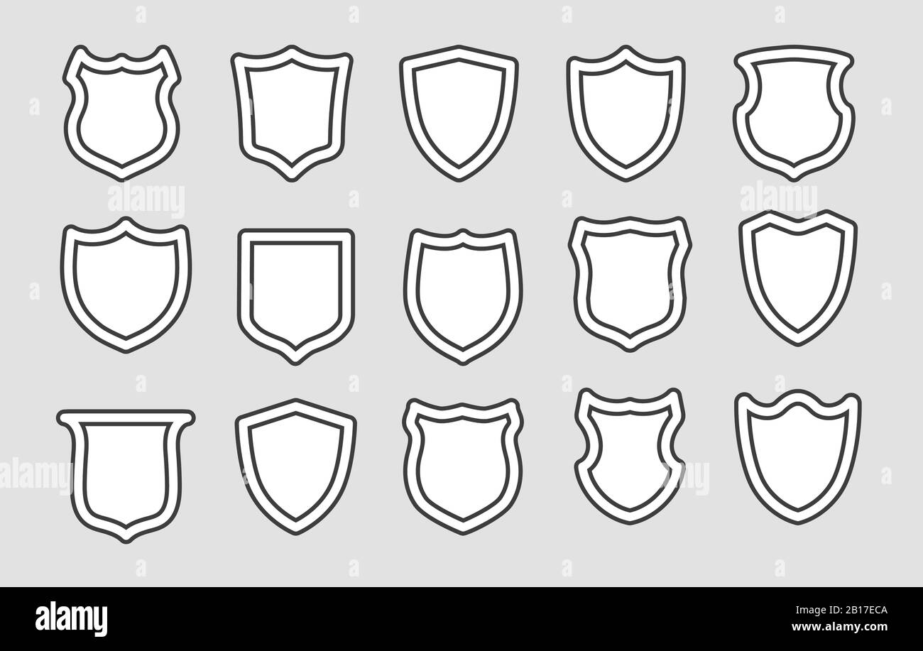 Shield emblem outline hi-res stock photography and images - Alamy