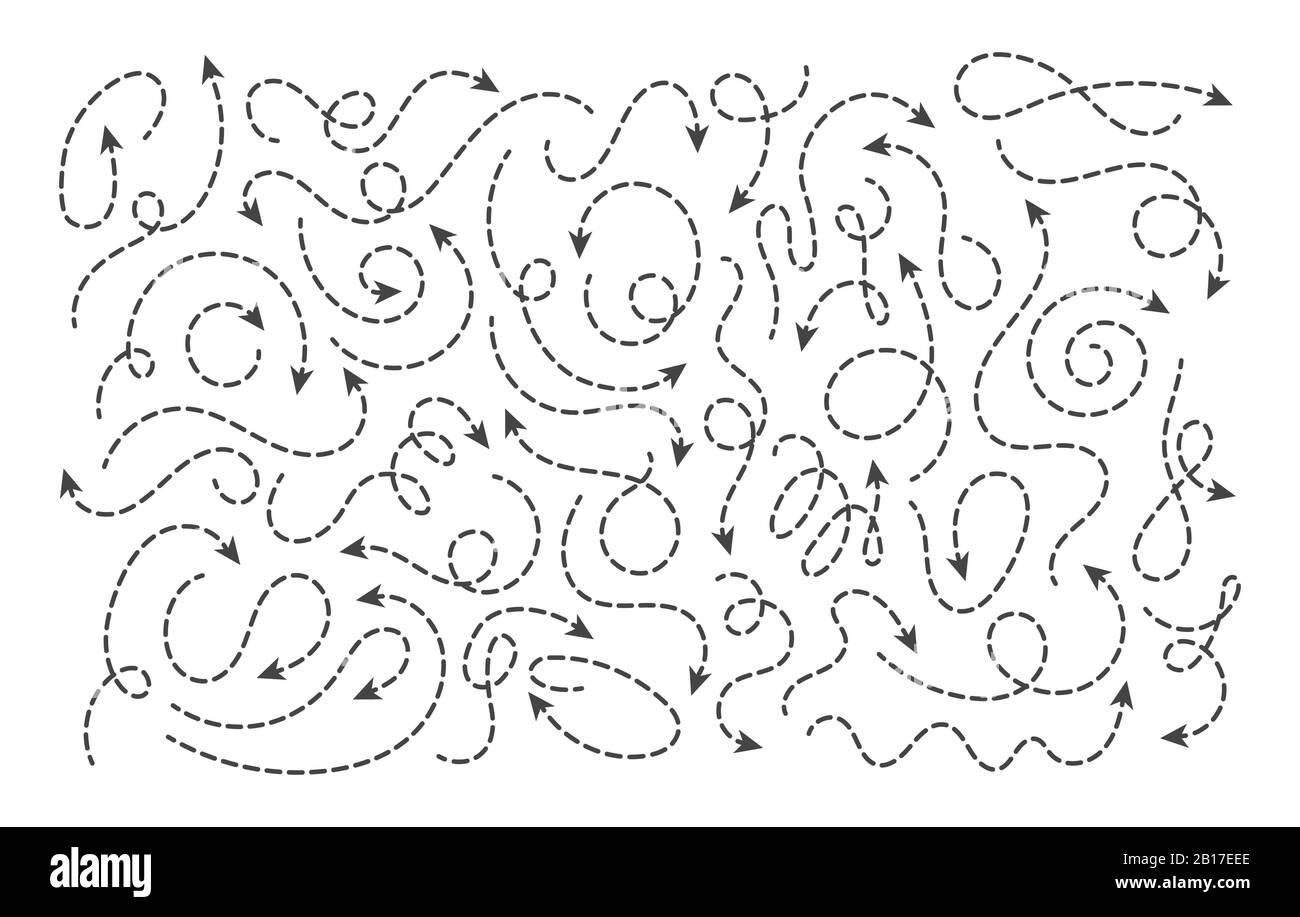Doodle dot line arrows Stock Vector Image & Art - Alamy