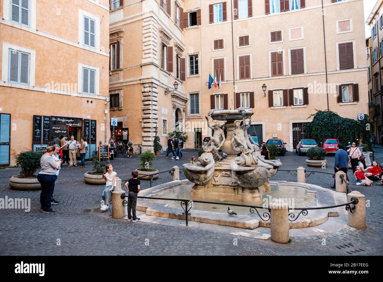 Rome streets, the Fontana delle Tartarughe, The Turtle Fountain ...