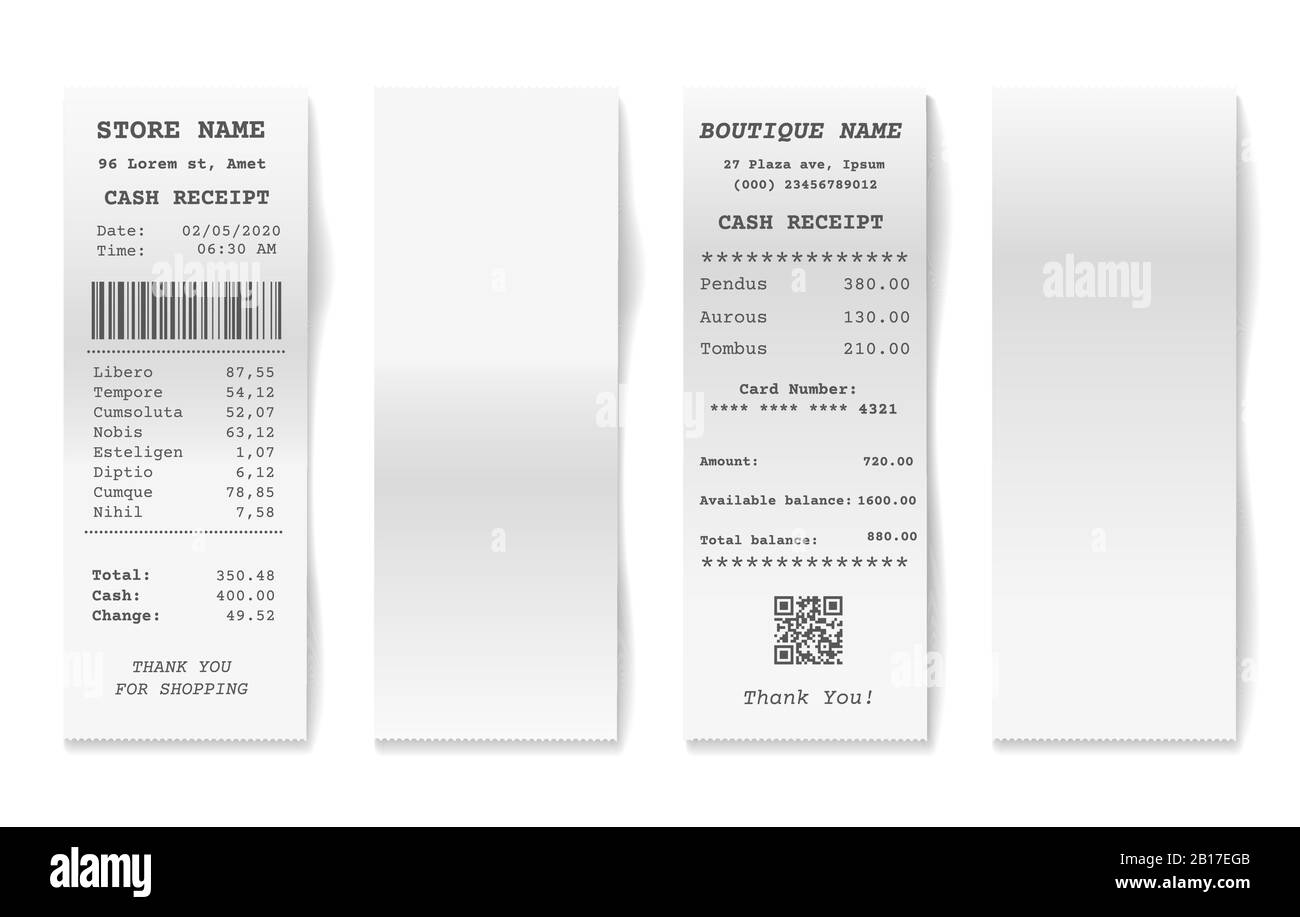 Blank shop receipts Stock Vector Image & Art - Alamy