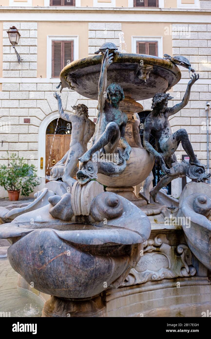 The Fontana delle Tartarughe, The Turtle Fountain, Italian Renaissance ...