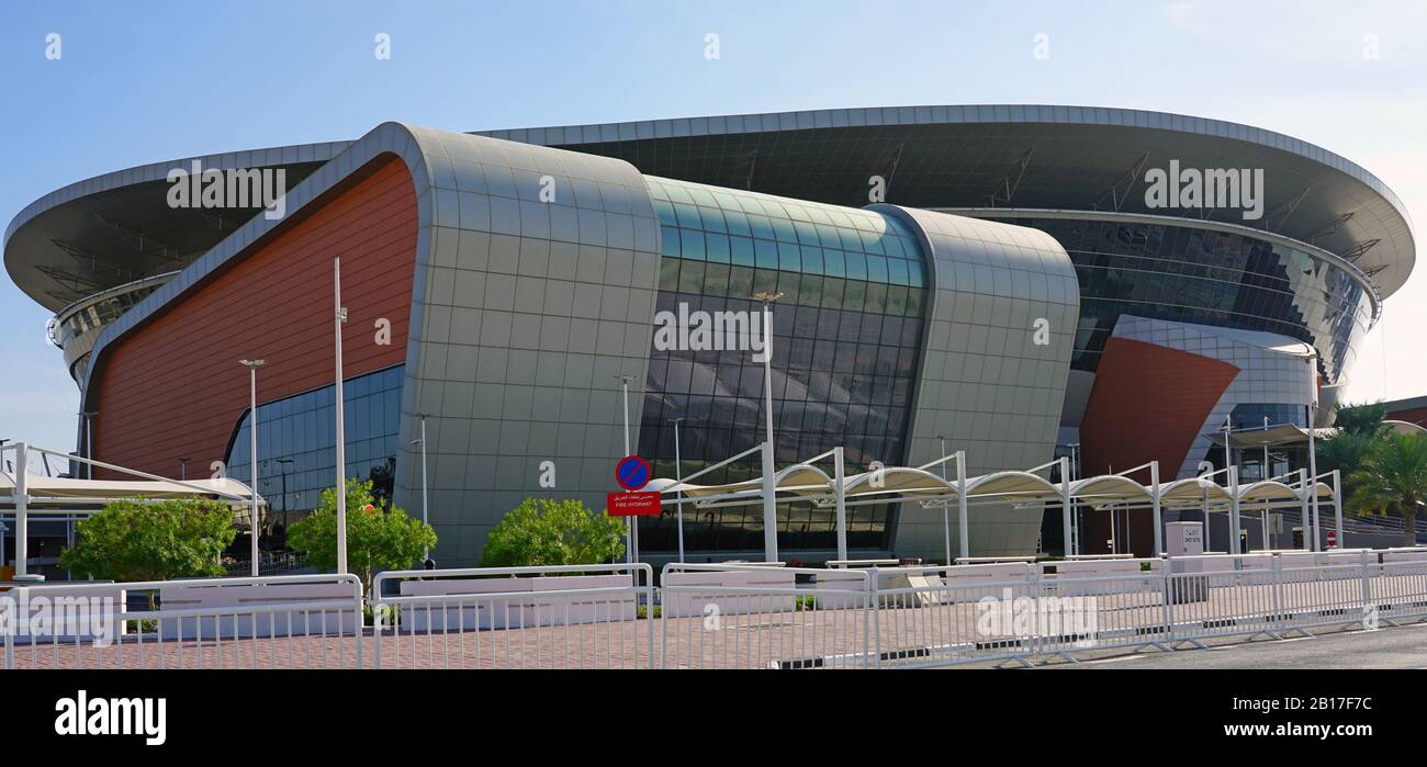 DOHA, QATAR -12 DEC 2019- View of the Ali Bin Hamad Al-Attiyah Arena, a ...