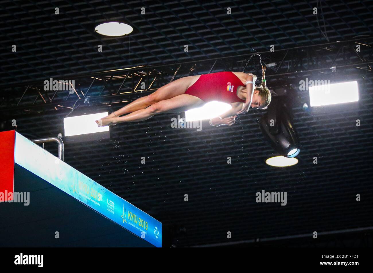 KYIV, UKRAINE - AUGUST 6, 2019: Sofiia LYSKUN of Ukraine performs ...