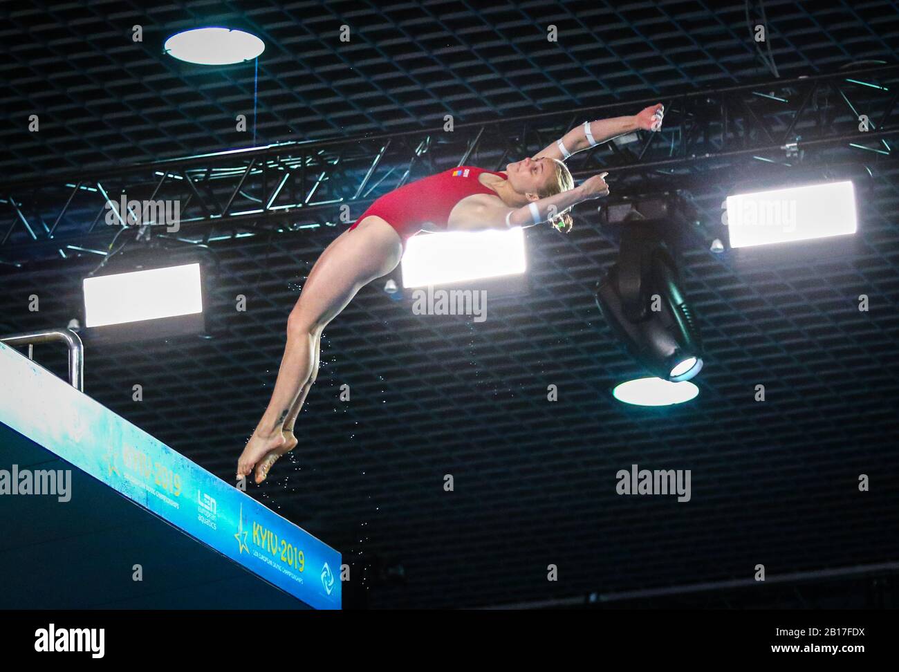 KYIV, UKRAINE - AUGUST 6, 2019: Sofiia LYSKUN of Ukraine performs ...