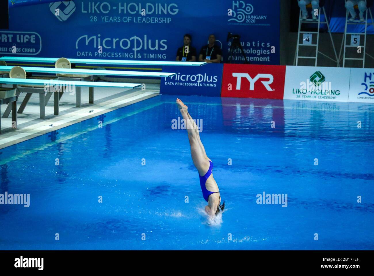 KYIV, UKRAINE - AUGUST 6, 2019: Ekaterina BELIAEVA of Russia performs during Womens 10m Platform ...