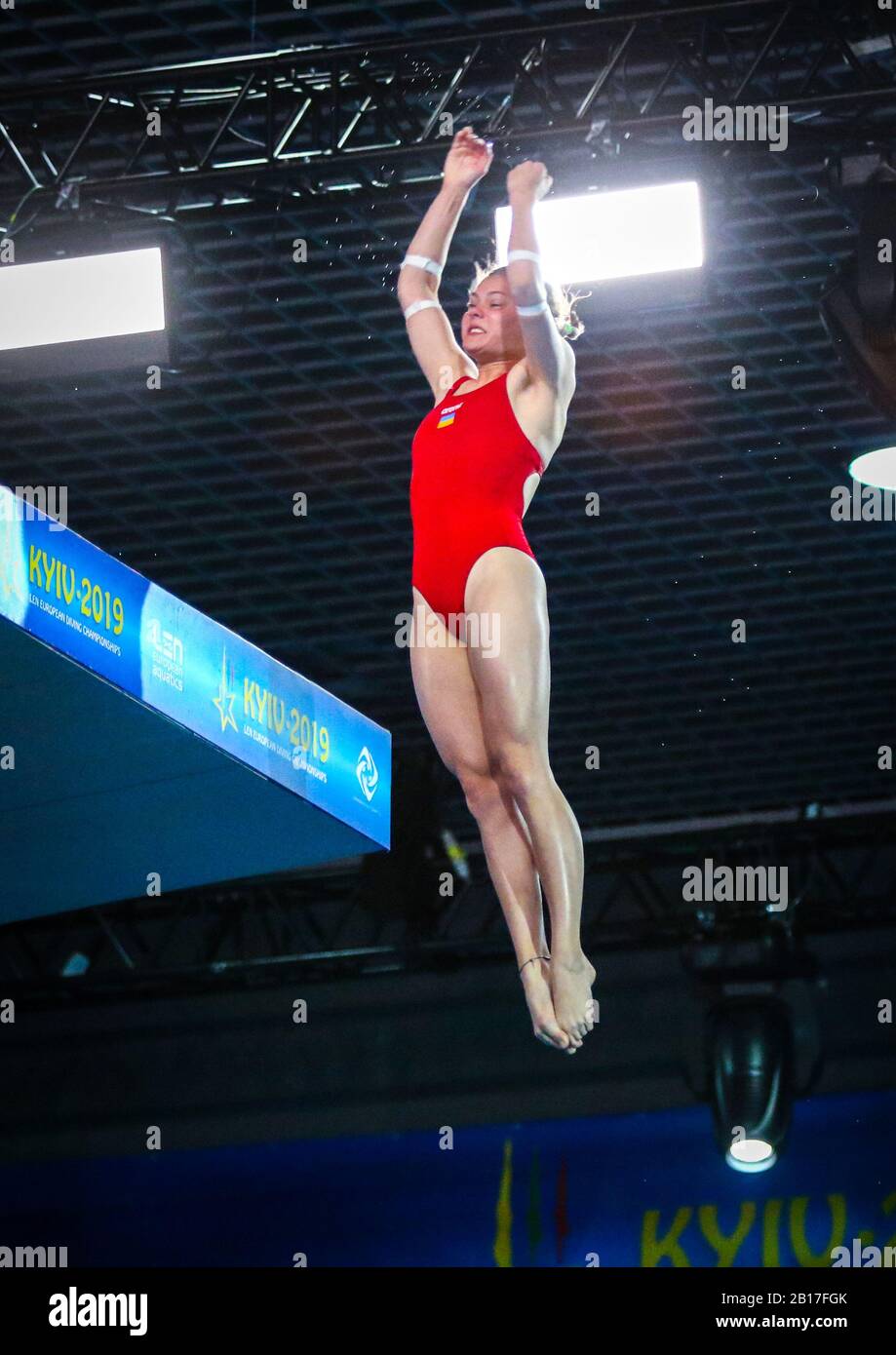 KYIV, UKRAINE - AUGUST 6, 2019: Sofiia LYSKUN of Ukraine performs ...