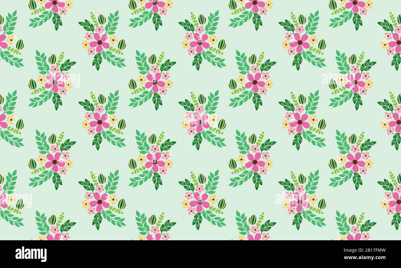 Simple wallpaper for Easter, with seamless leaf and flower pattern ...