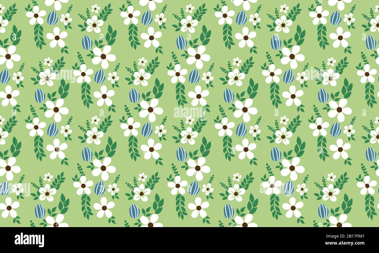 Simple wallpaper for Easter, with seamless leaf and flower pattern ...