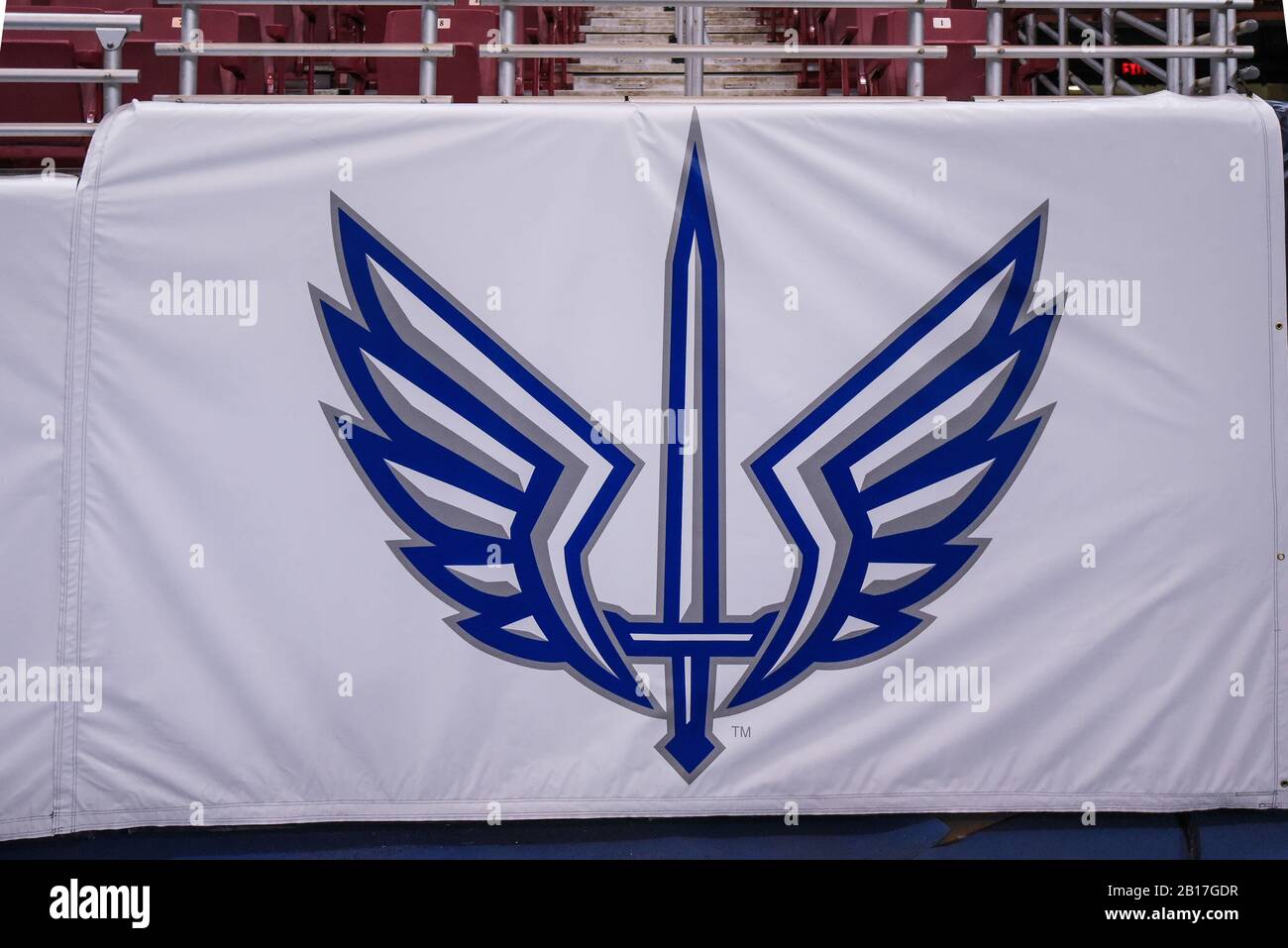 Feb 23, 2020: The BattleHawk logo sits on a banner during pregame of ...