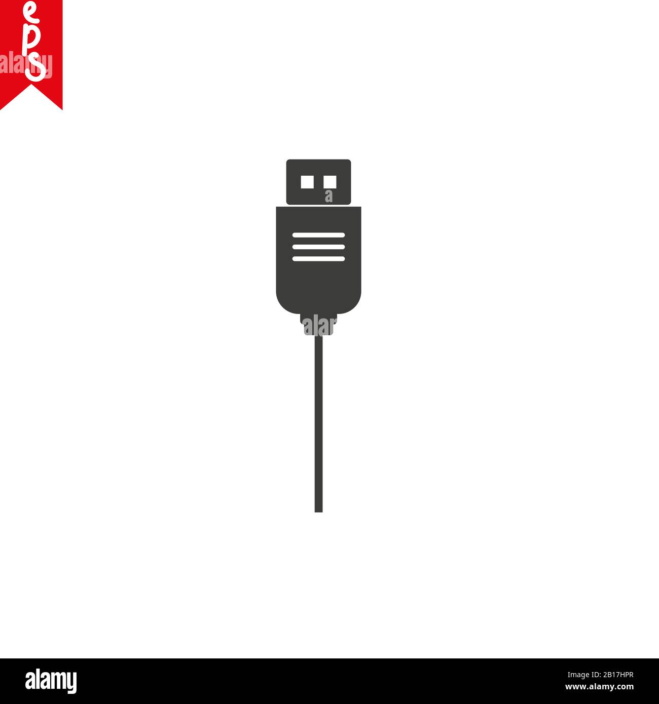 usb charging plug icon on white background. USB flash, flash disk icon ...