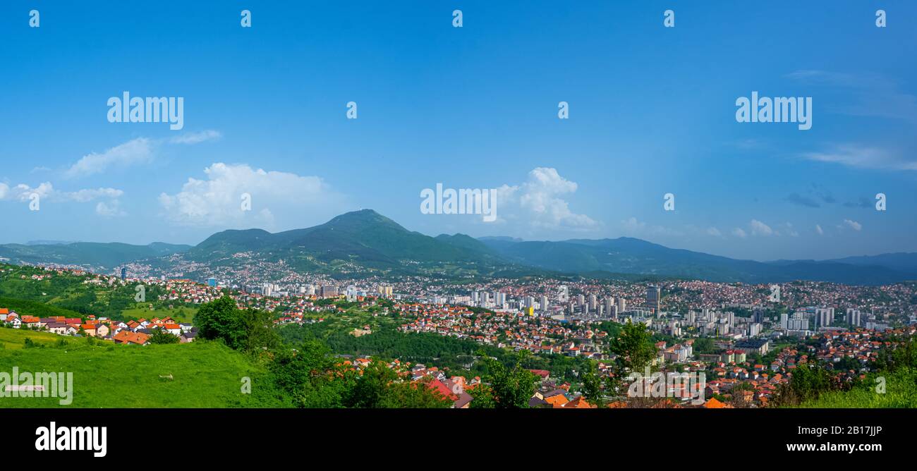 Panoramic view of the Sarajevo Bosnia and Herzegovina capital Stock ...