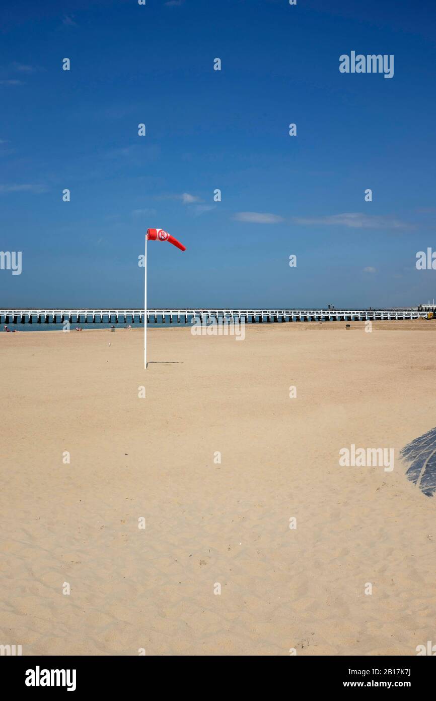 Ostend windsock beach pier background hi-res stock photography and ...