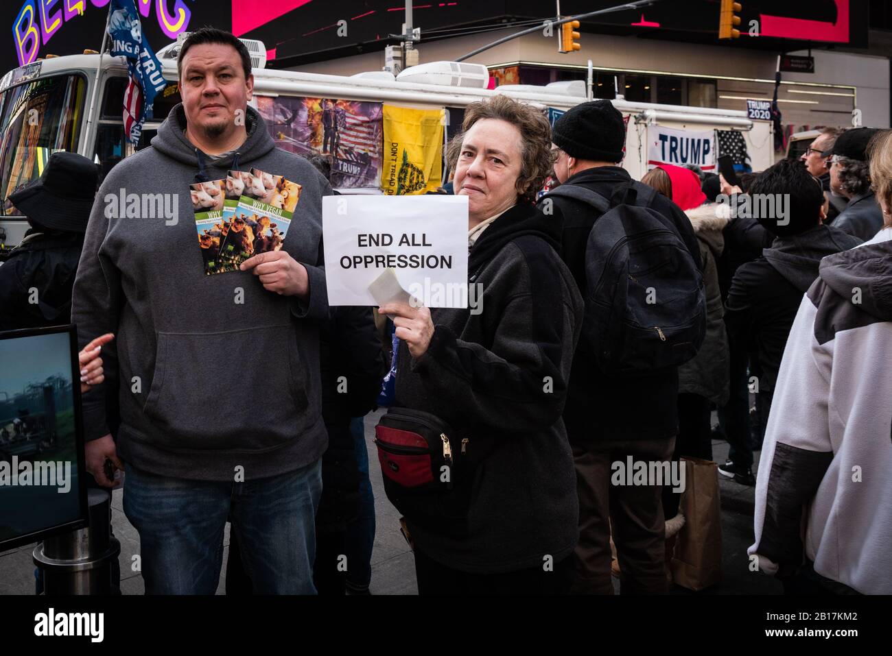Pro-animal rights activists share their opposing views during a pro ...