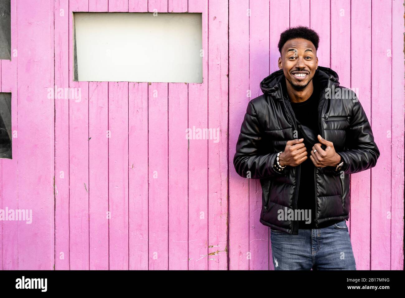 Portrait of happy man outdoors Stock Photo - Alamy