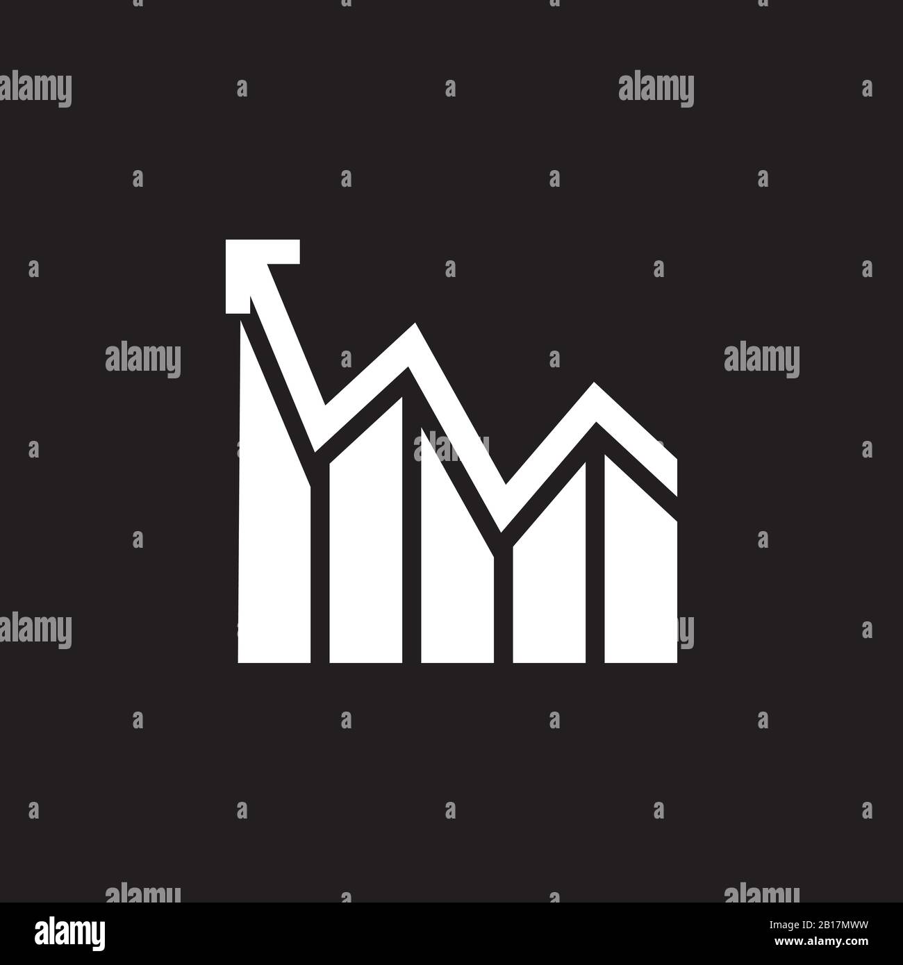 Bar graph logo and arrow Black and White Stock Photos & Images - Alamy