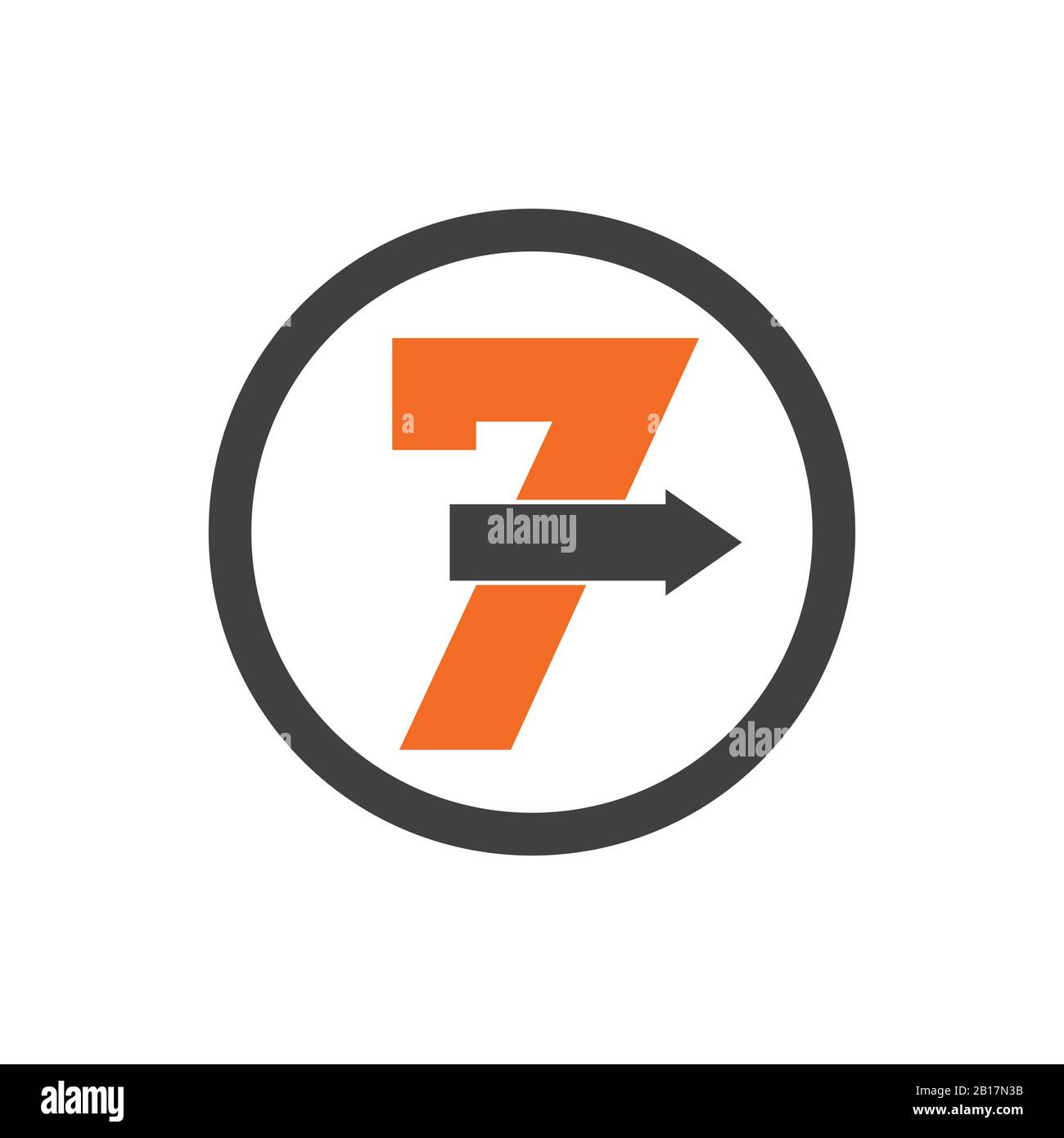 number 7 simple geometric arrow logo vector Stock Vector Image & Art ...
