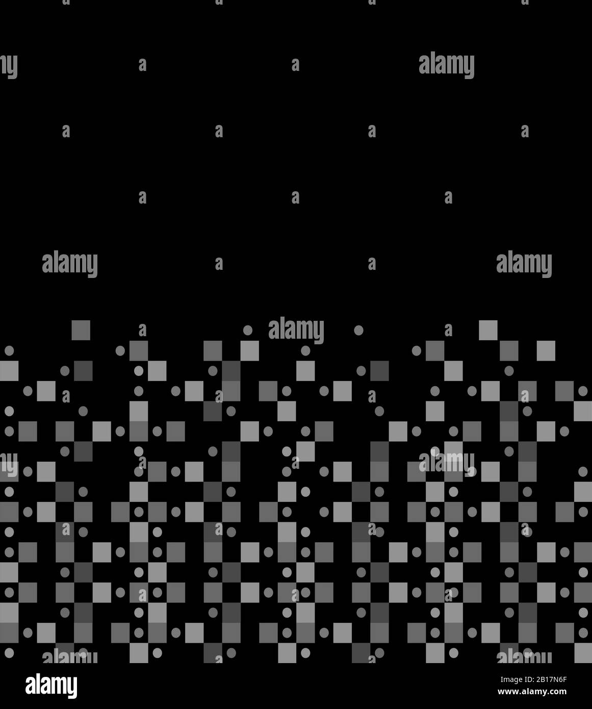 Squares and dots motif matrix patterned background in black and white ...