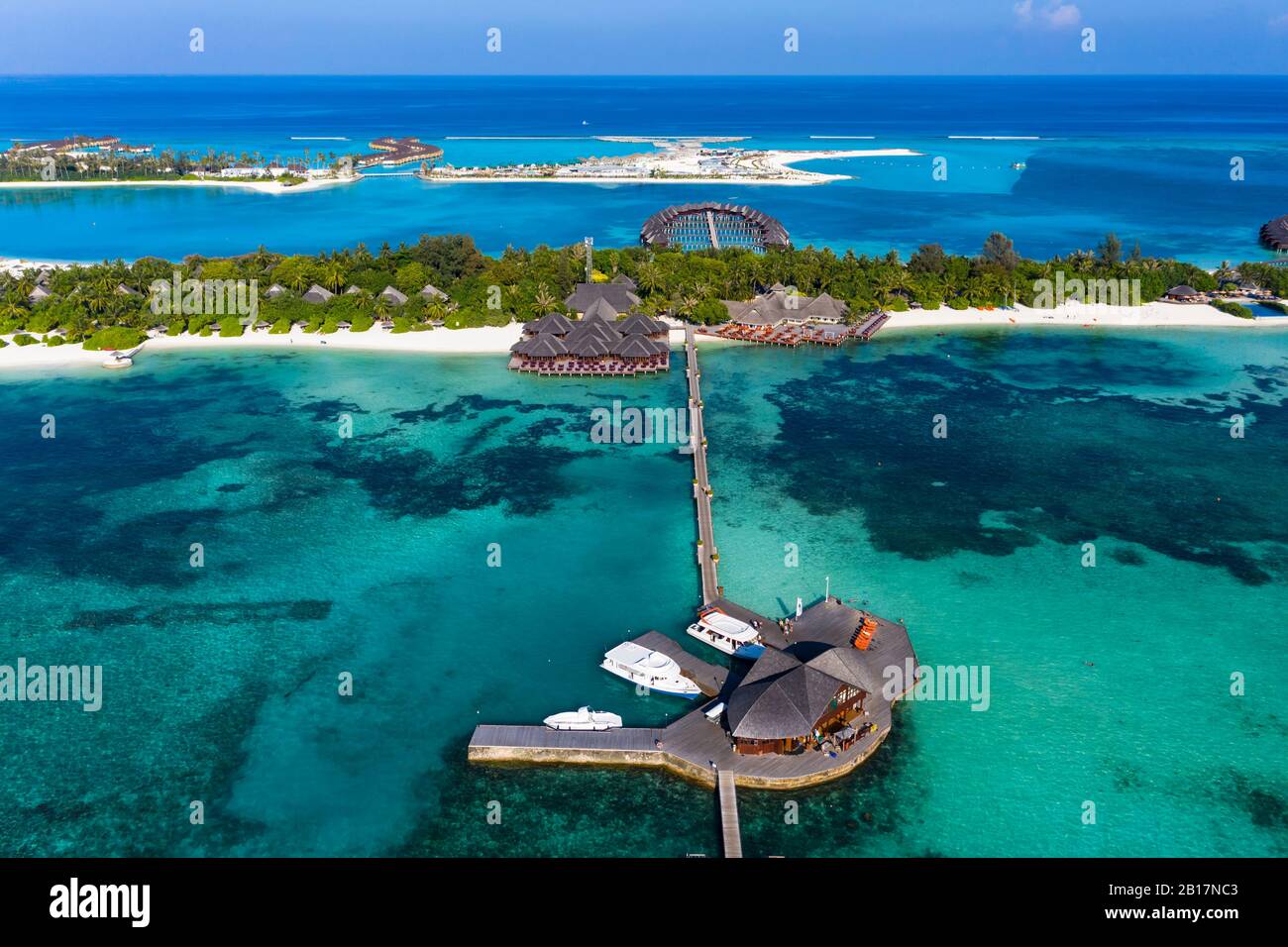 Luftaufnahme, Malediven, Süd-Male-Atoll, Lagune der Malediveninsel ...