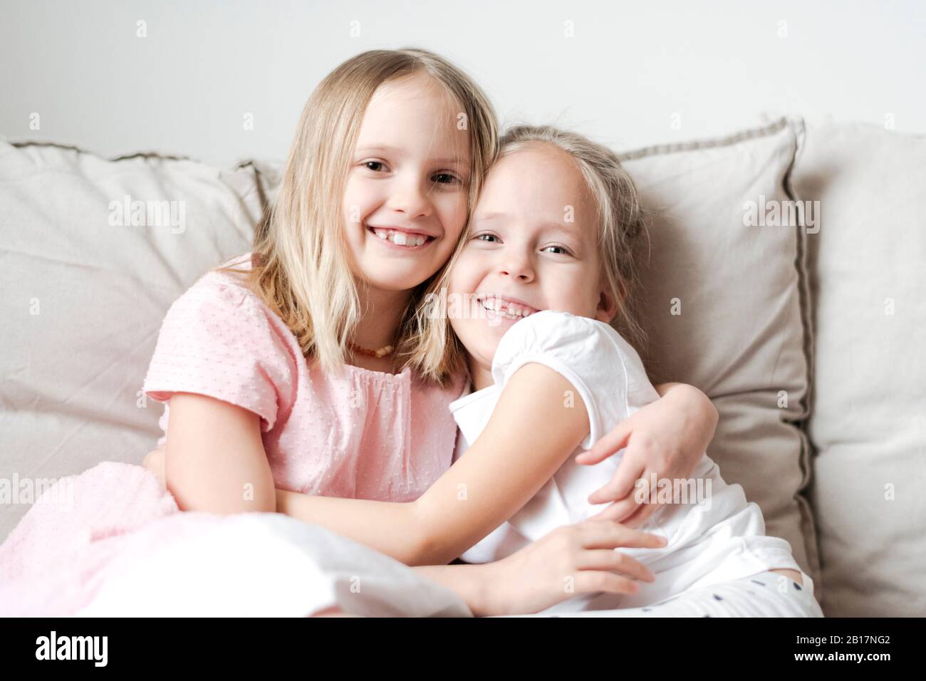 Two Little Girls Hugging