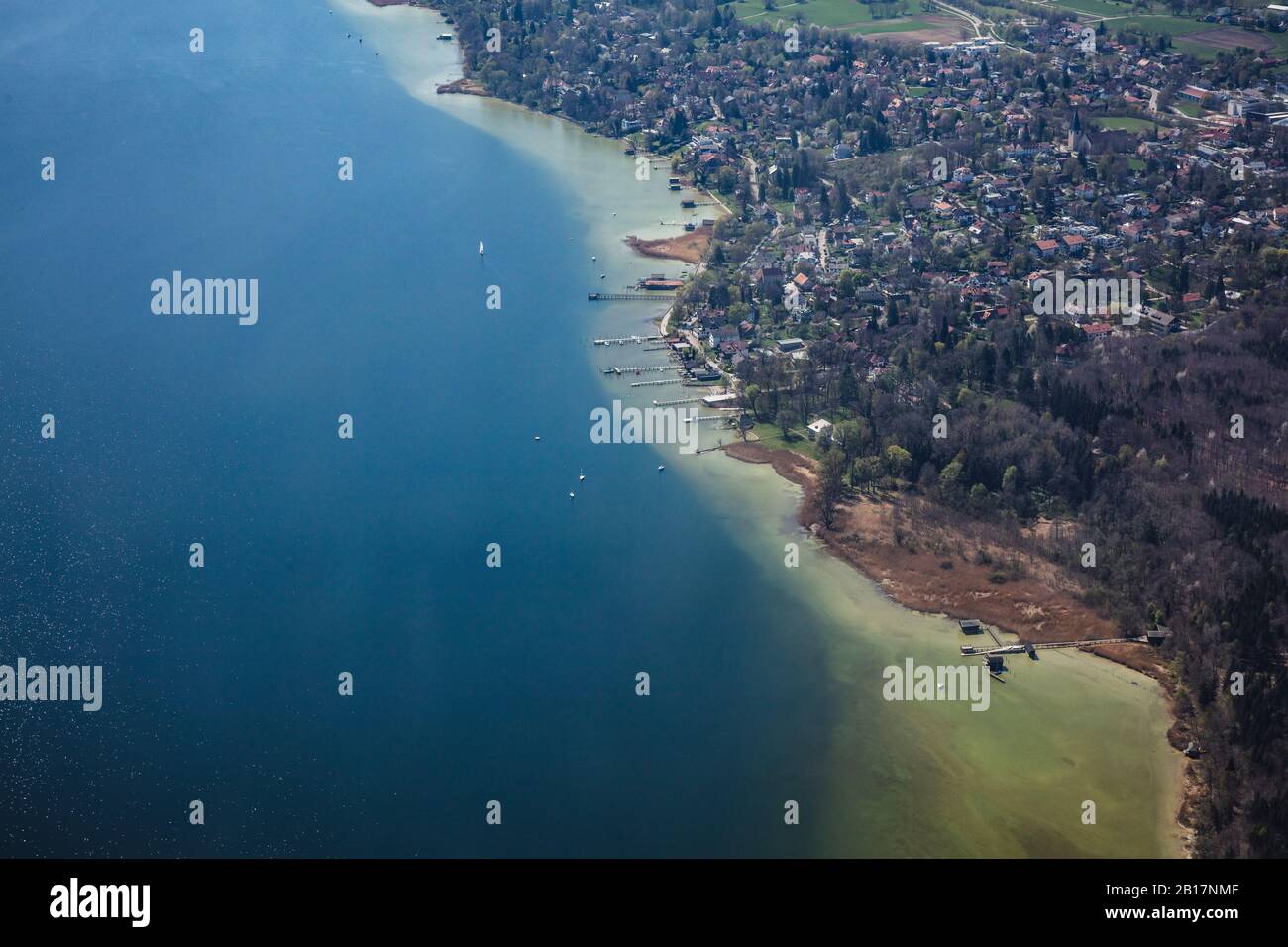 Aerial view town shore lake ammer hi-res stock photography and images ...