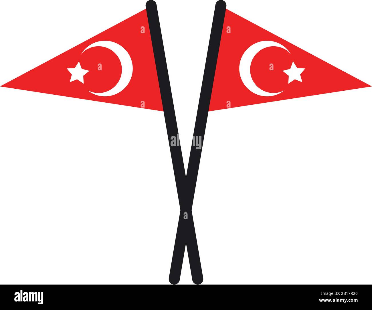 turkey flag illustrated in vector on white background Stock Vector ...
