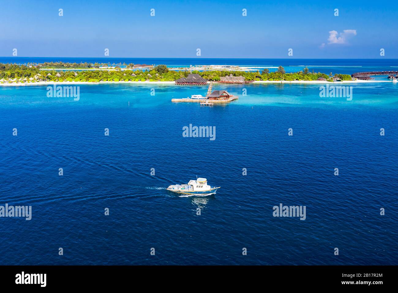 Luftaufnahme, Malediven, Süd-Male-Atoll, Lagune der Malediveninsel ...