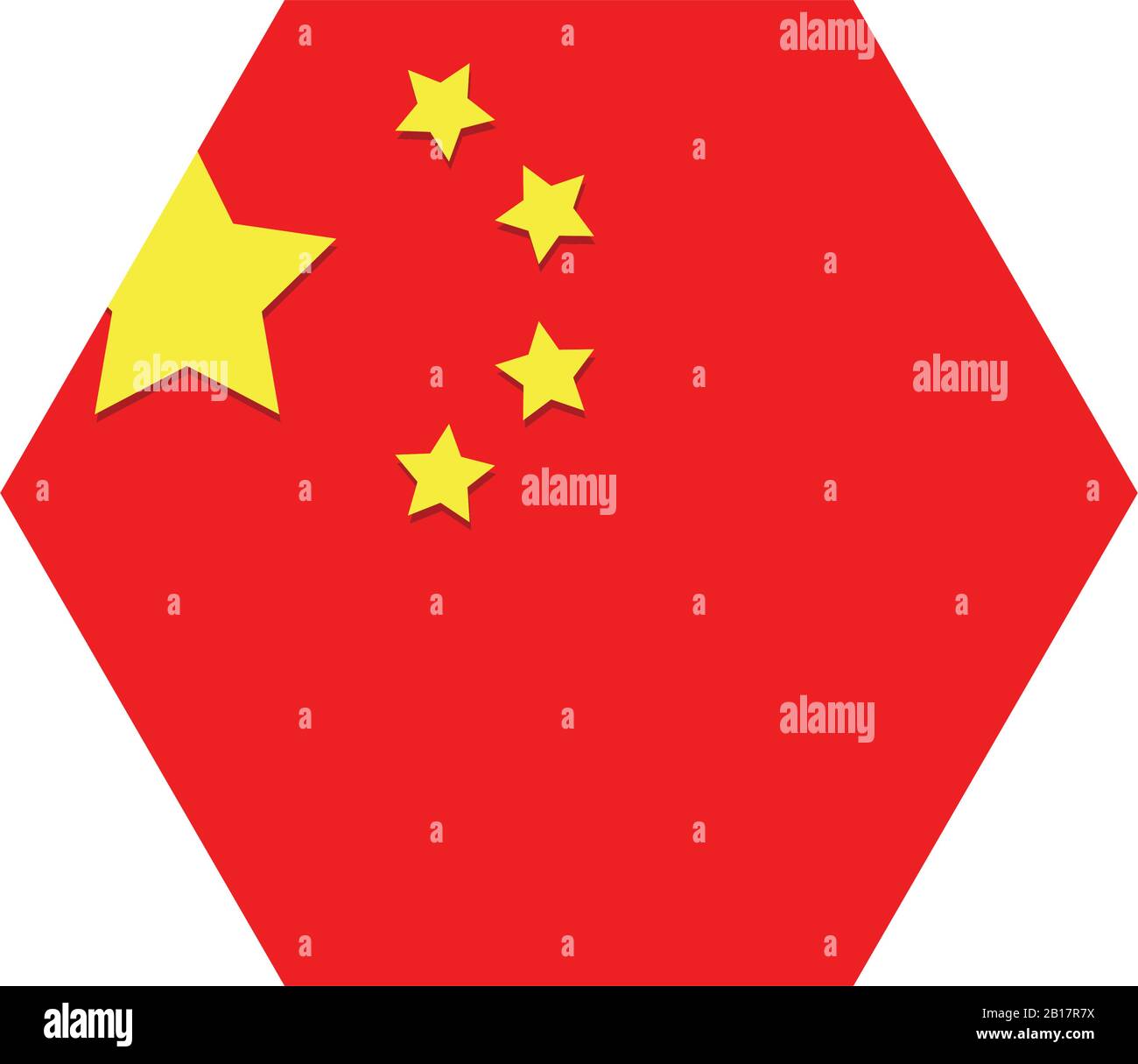 China flag illustrated in vector on white background Stock Vector Image ...