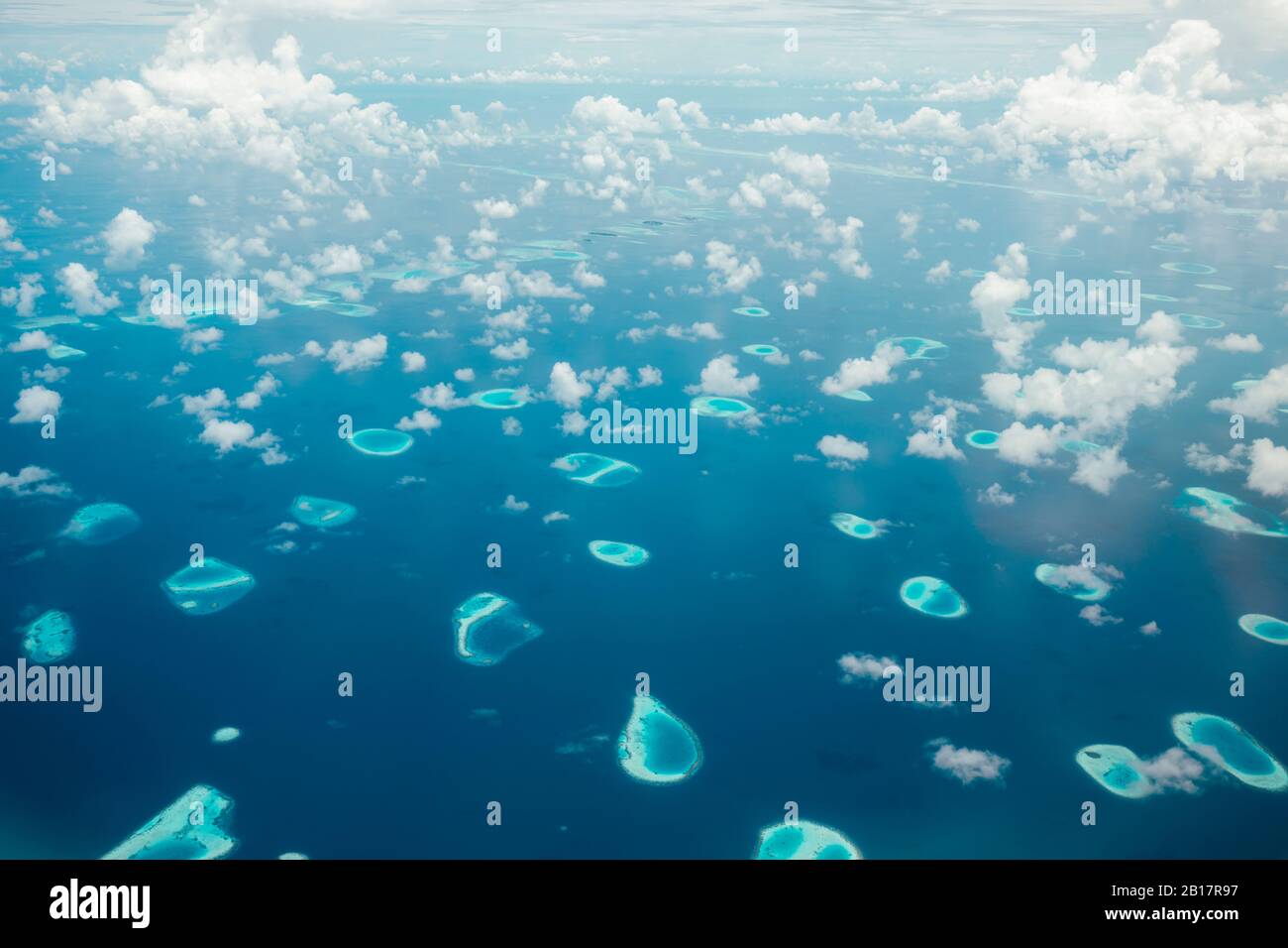Aerial view of Maldives islands Stock Photo - Alamy
