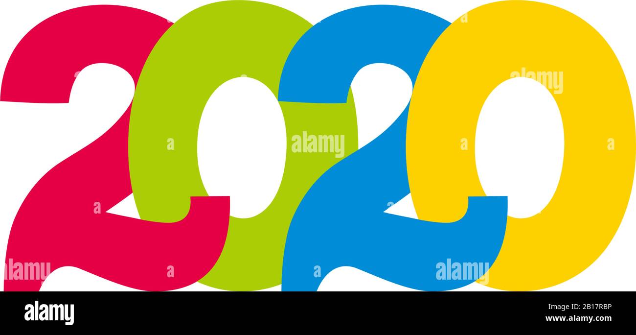 number 2020 linked curves colorful design vector Stock Vector Image ...
