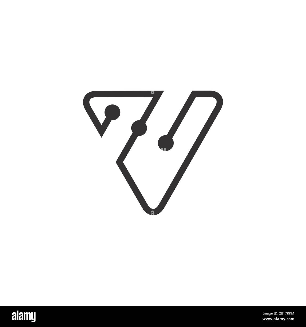 letter v triangle linked dots logo vector Stock Vector Image & Art - Alamy