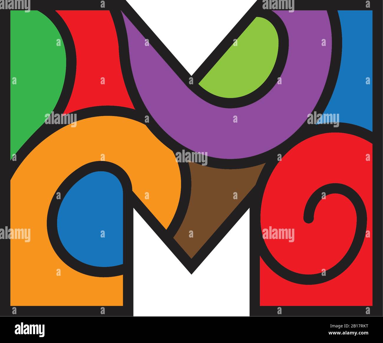 letter m curves outline colorful logo vector Stock Vector Image & Art ...