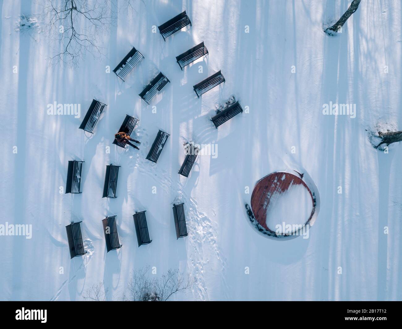 Aerial view of person sitting hi-res stock photography and images - Alamy