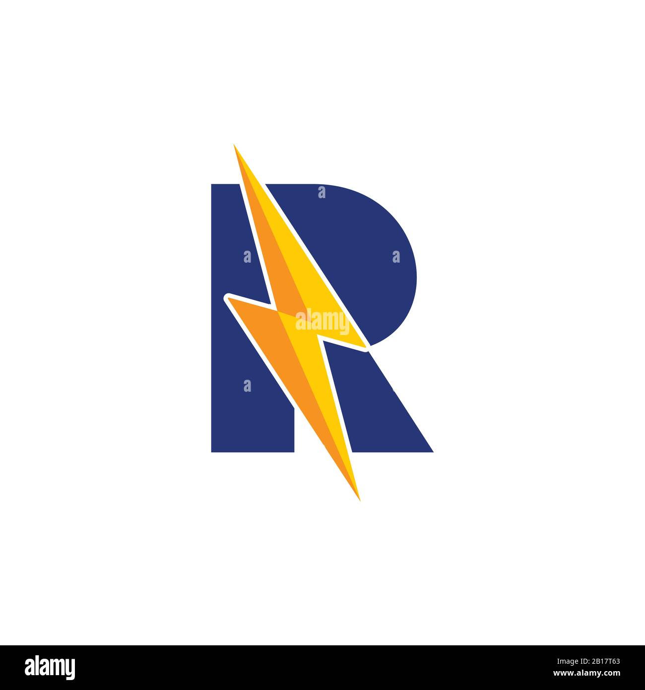 letter r thunder shape logo Stock Vector Image & Art - Alamy