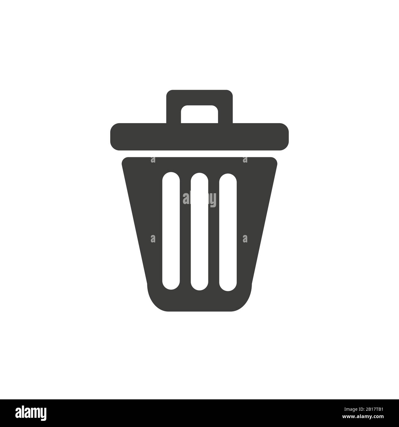 Flat Trash Can Icon