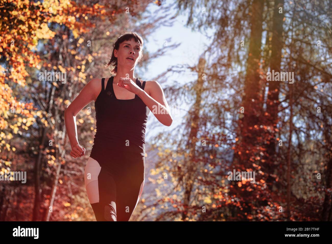 Female jogging autumn ethnicity hi-res stock photography and images - Alamy