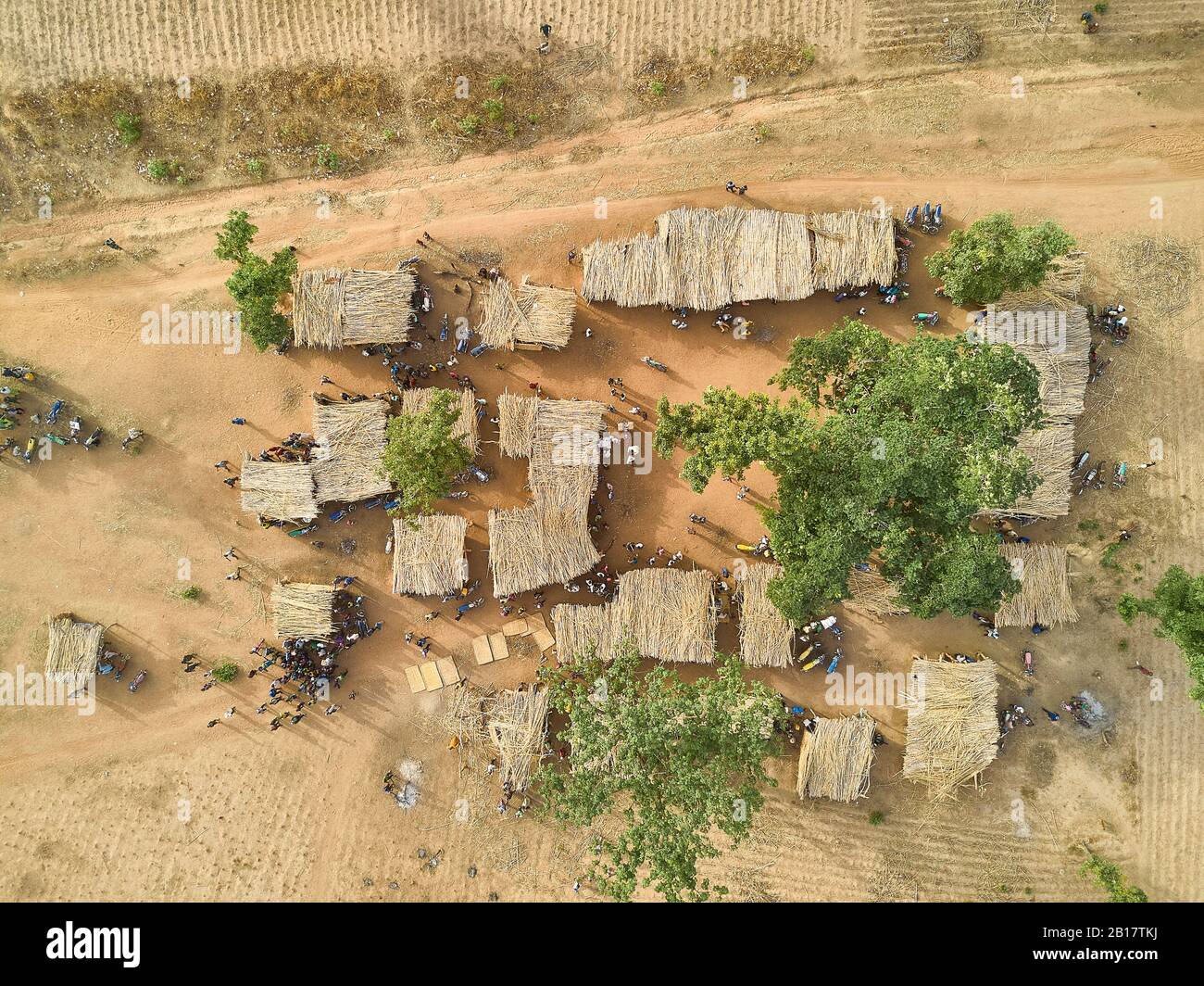 Nigeria, Ibadan, Aerial view of Kamberi tribe market Stock Photo - Alamy