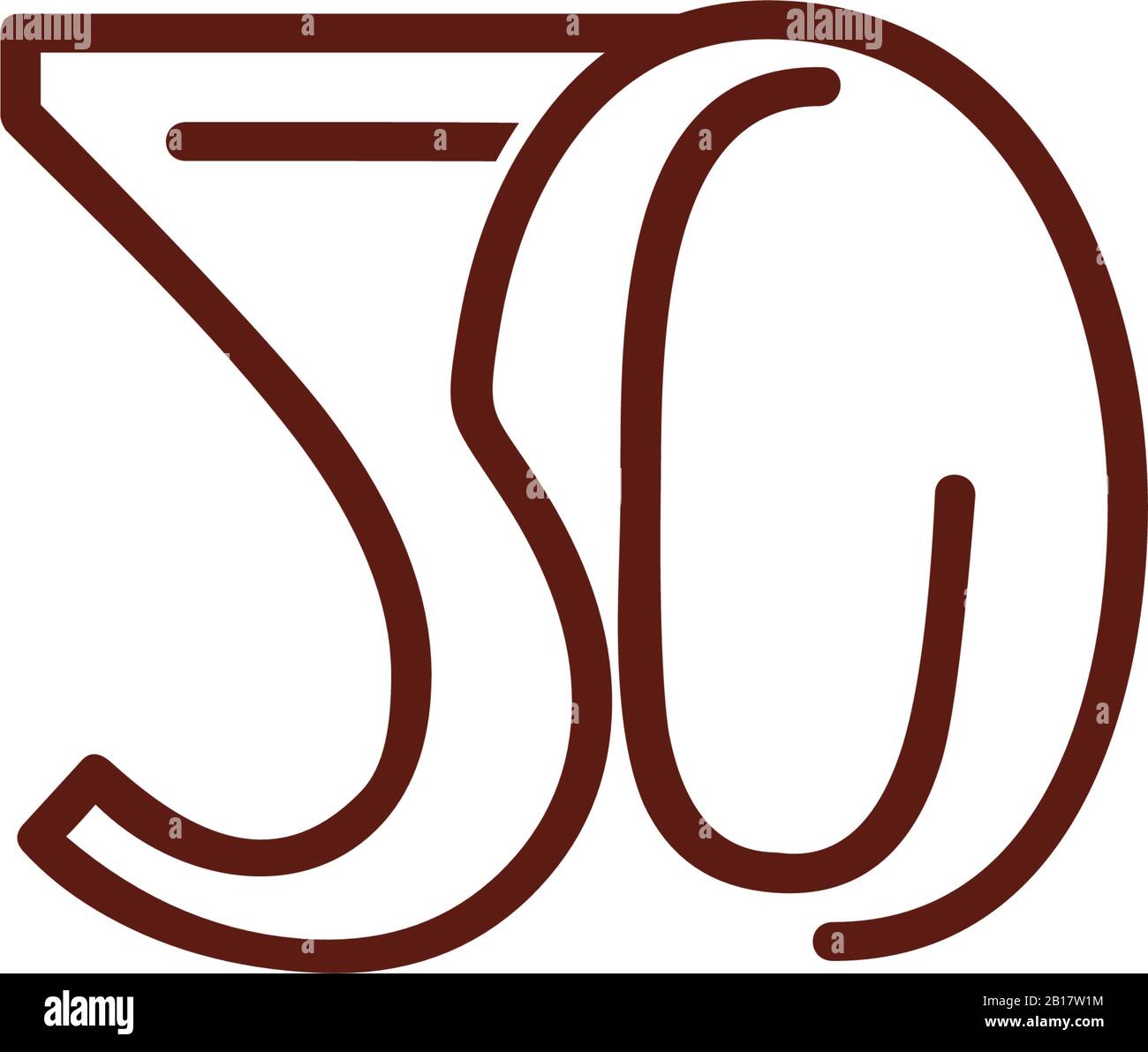 abstract number 50 thin lines art linked design vector Stock Vector ...